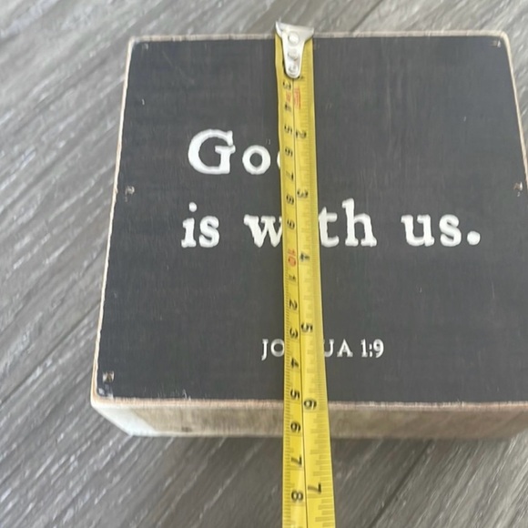Accents | New Wooden Decor Sign God Is With Us Joshua 19 Rustic Display ...